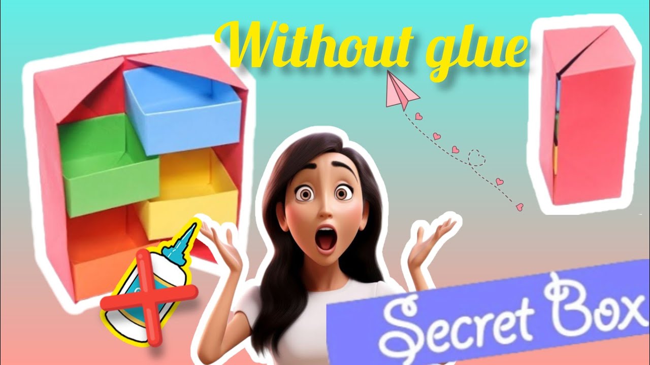 Paper secret box/paper origami/without glue - YouTube