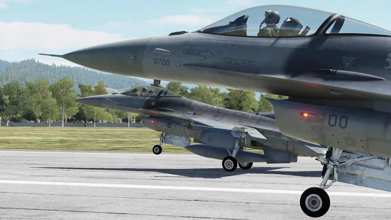 「DCS World - GunGunGun」F16C x2 Formation Landing - YouTube