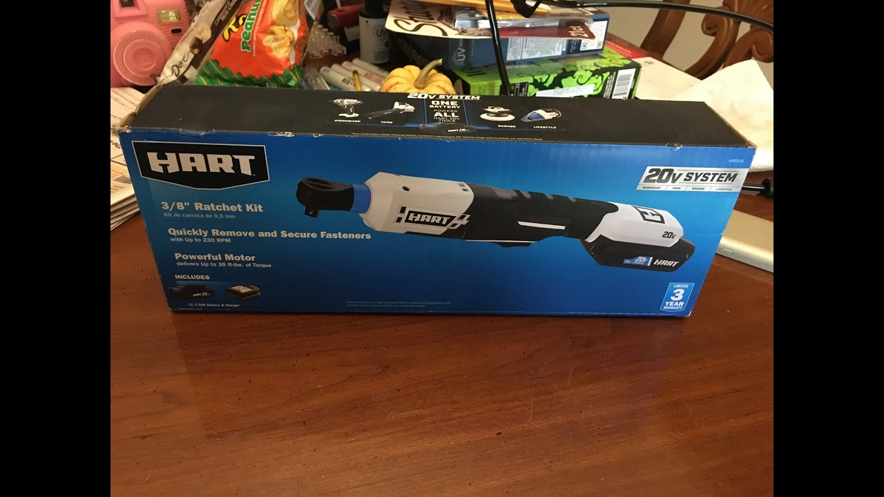 Walmart Clearance 20v Hart 3/8 ratchet Kit 1.5ah battery HPRT01B - YouTube