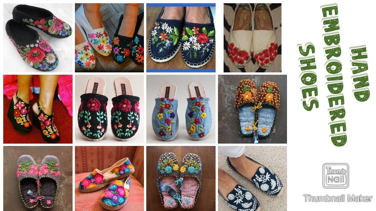 Handmade shoes, hand embroidered slippers, pumps, slippers // very ...