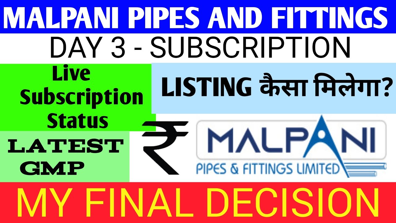 Malpani Pipes And Fittings Ipo 🔴 Malpani Pipes Ipo Review 🔴 Malpani ...