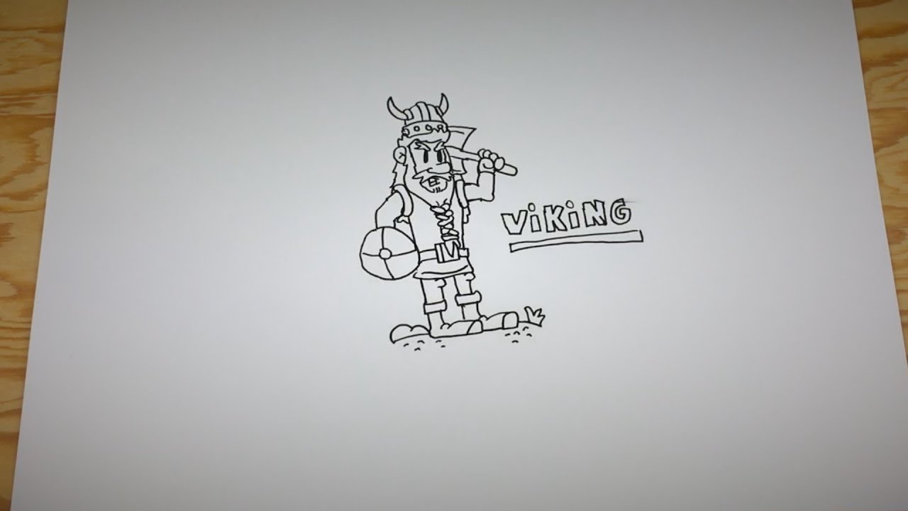 How to draw a viking - YouTube