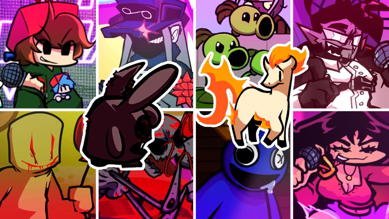 AMUSIA but Every Turn a Different Character Sings 🎤 ( FNF AMUSIA ) 💜 - YouTube