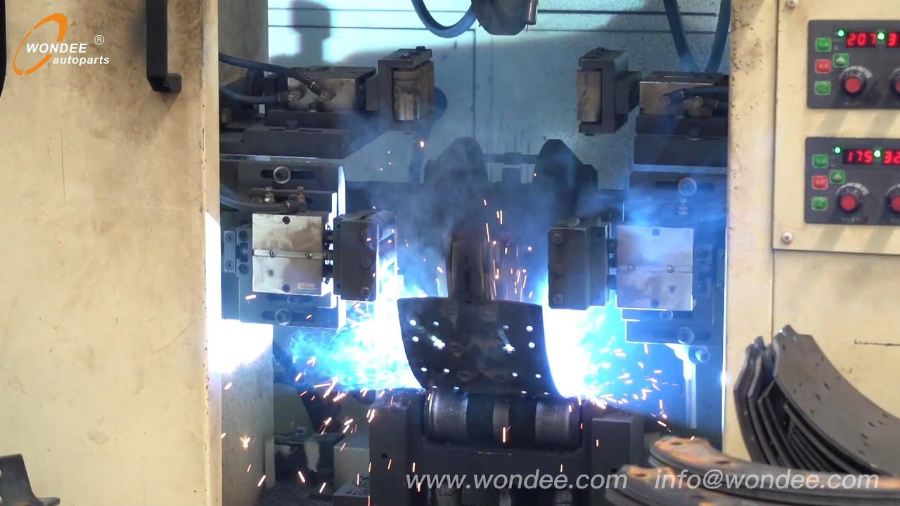 Step 2-Brake shoe welding-How to make brake shoe of semi trailer axle ...