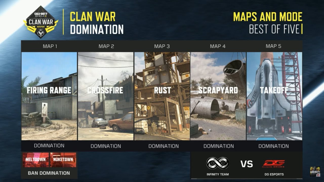 CODM Clan War Domination [Map Firing Range] | DG Esport vs Infinity ...