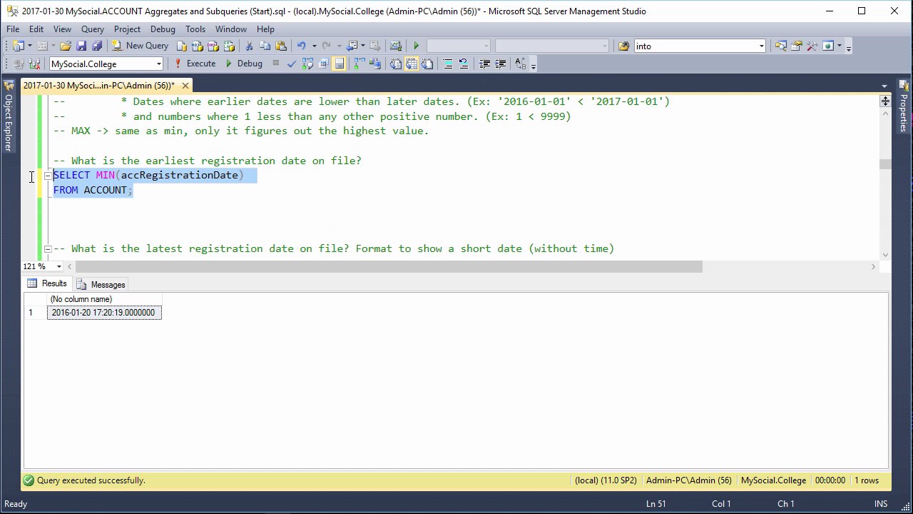 Sql Aggregates Min And Max Aggregate Functions Youtube 1157