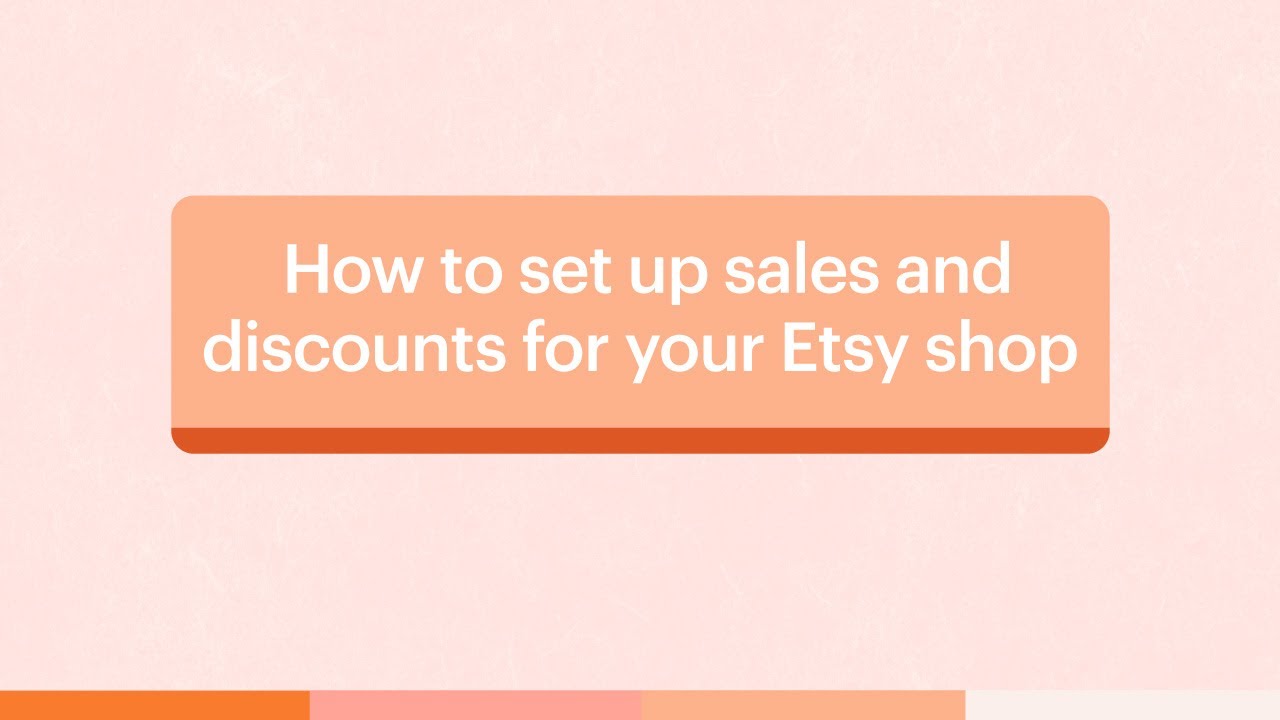 How to set up sales and discounts for your Etsy shop - YouTube