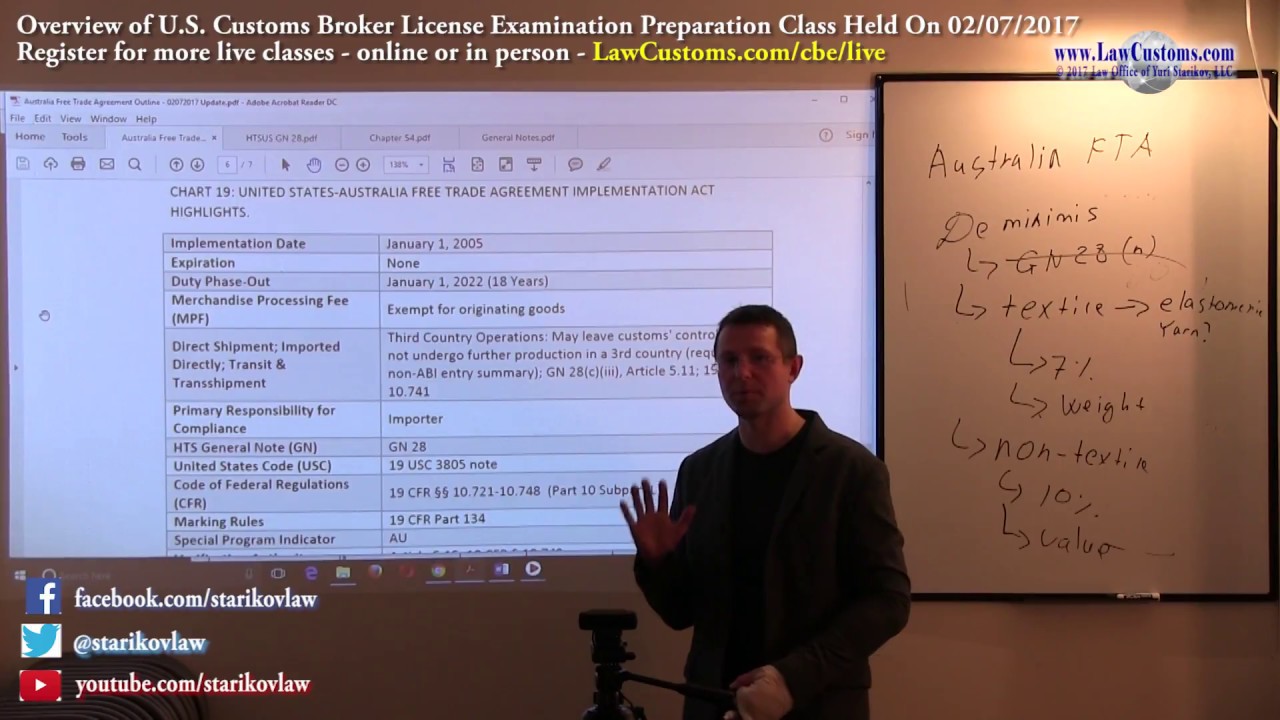 02/07/2017 Customs Broker License Preparation Exam Class Overview - YouTube