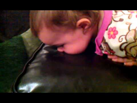 Making fart noises on the leather couch