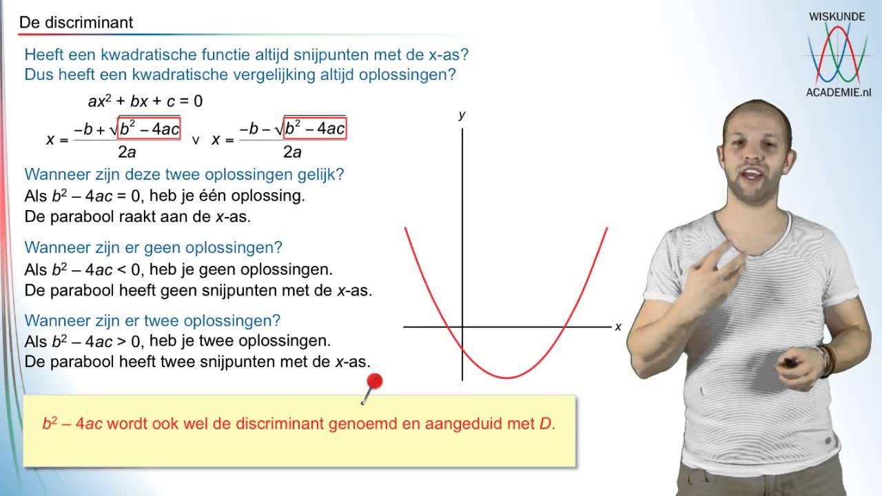 6 2 2 Kwadratische functies abc formule de discriminant ...