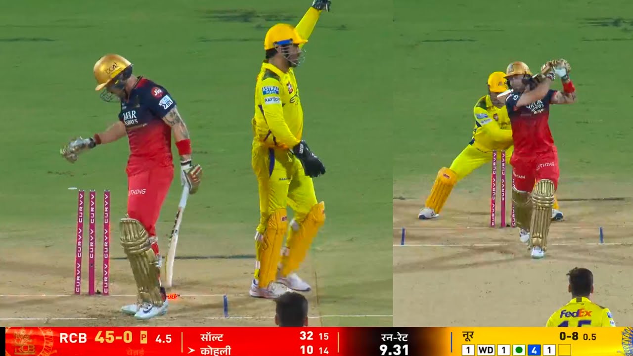 Ms dhoni Light speed stumping to Philp salt in today match | Ms dhoni ...