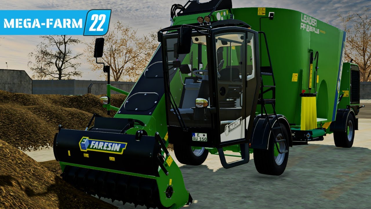 LS22 MEGA-FARM #13: Silo leeren mit dem Futtermischwagen! - Timelaps ...