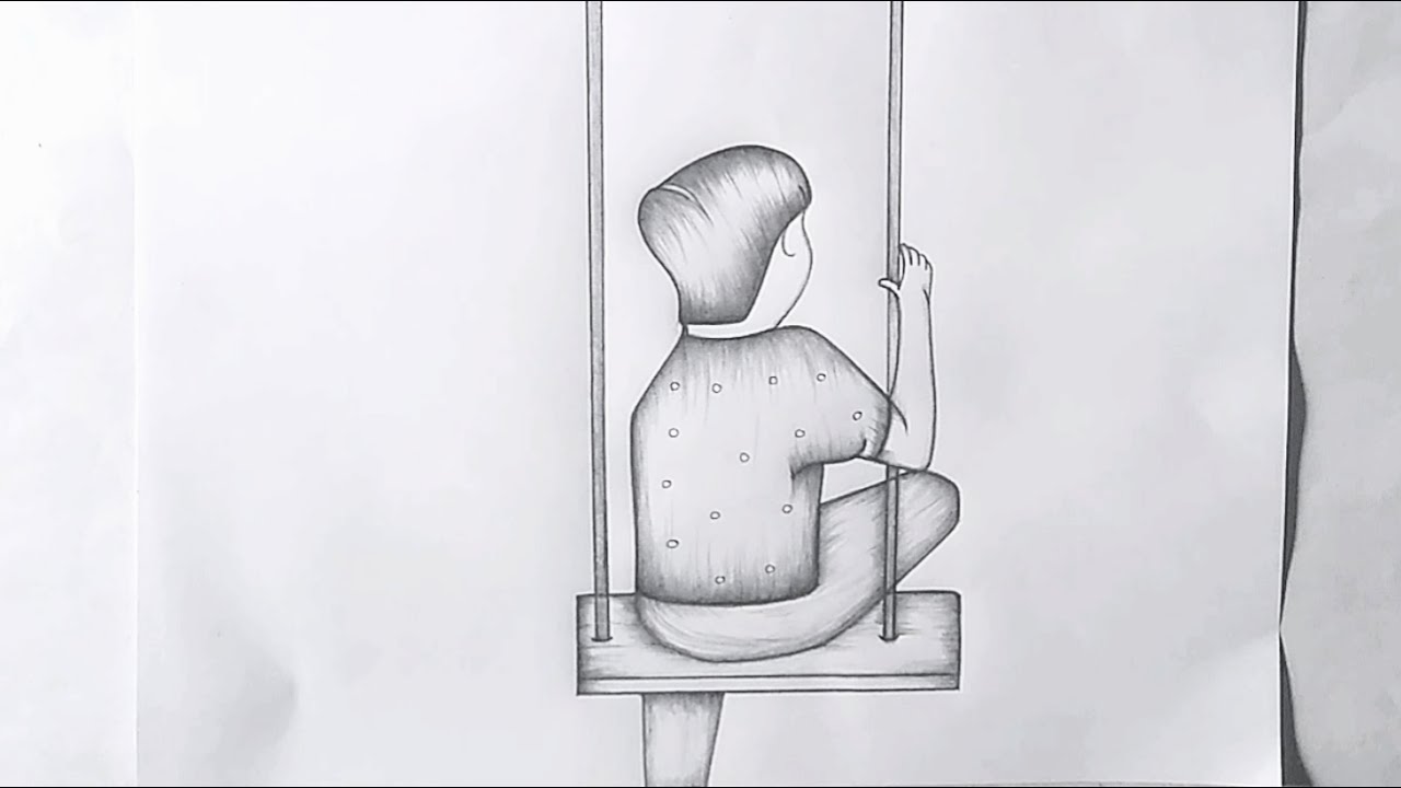 How to draw alone boy back side Drawing| alone boy back side draw ...