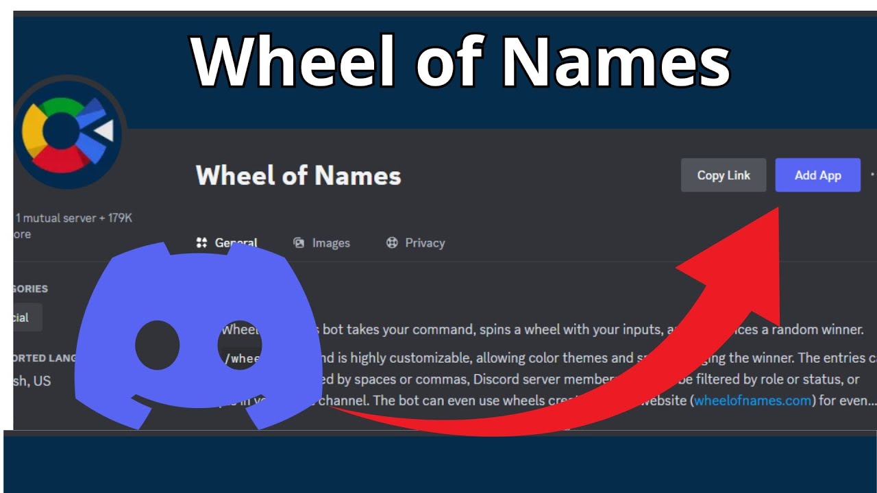 How To Add Wheel Of Names Bot To Discord Server - ( Full Guide - YouTube