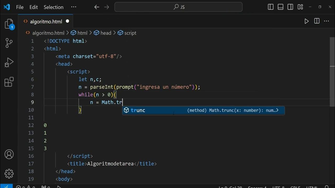 Leer un número entero y determinar cuántos dígitos tiene en javascript - YouTube