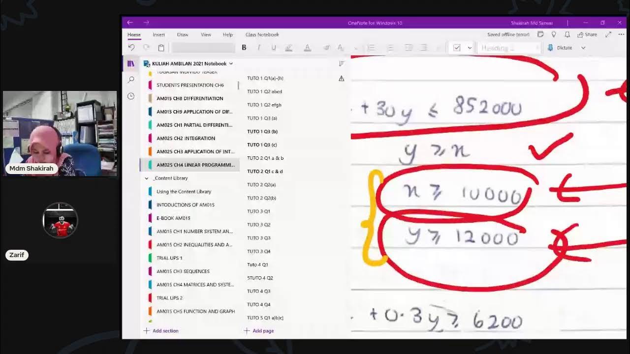 CLASS 9FEB2022 AM025 CH4 LINEAR PROGRAMMING TUTO 3-EXTRA EX - YouTube
