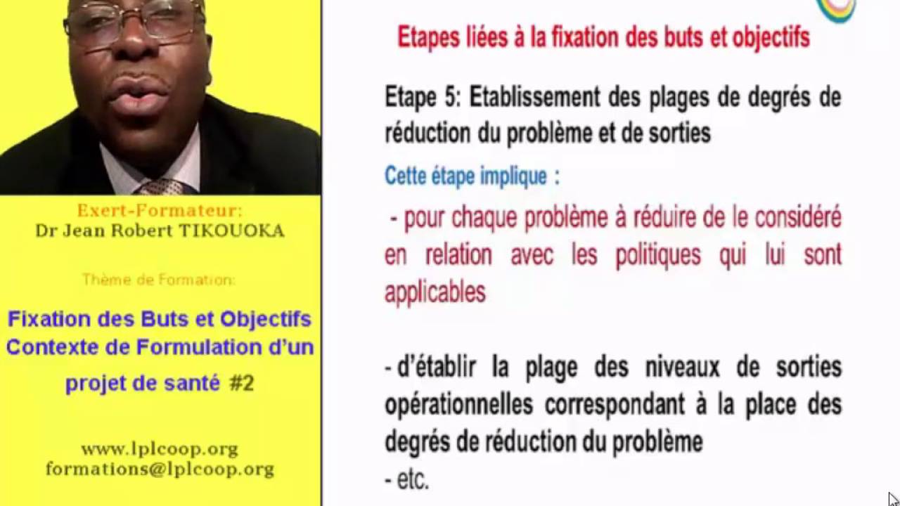 Fixation des buts et objectifs en contexte de formulation d'un projet 2 ...