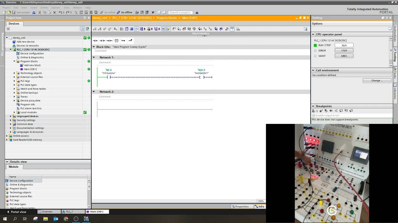 PLC EĞİTİMİ -BUTON İLE LAMBA UYGULAMASI DERS1.1 - YouTube