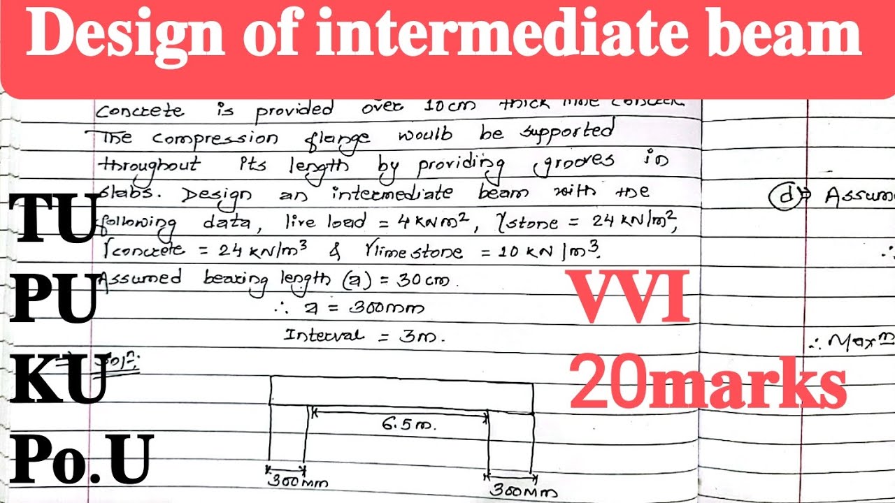 Design of intermediate beam || design of steel and timber structure ...