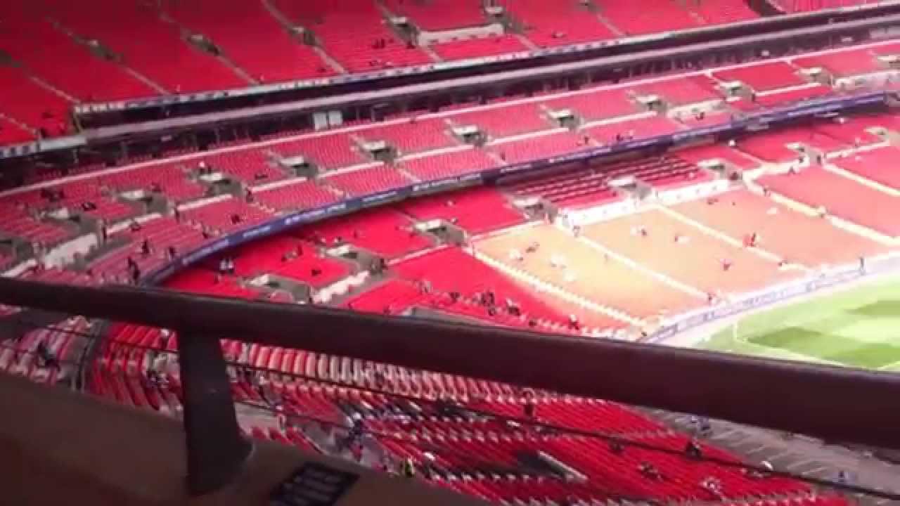 Wembley front row of upper tier DCFC vs QPR - YouTube