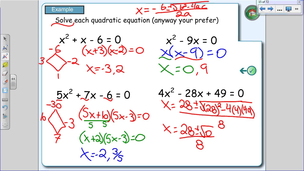 Math 20-1 Lesson 3.2 Solving and Analyzing Quadratics - YouTube