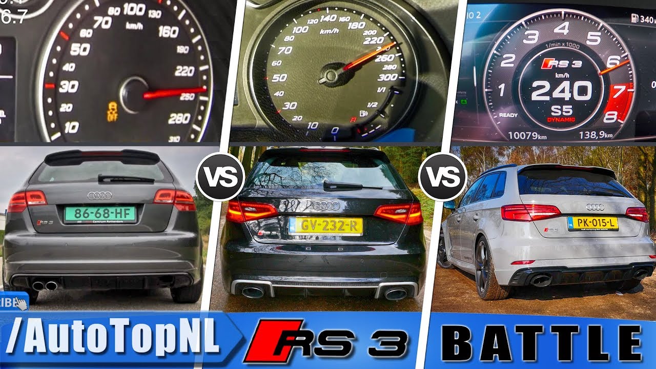 AUDI RS3 | GEN1 vs GEN2 vs GEN3 | ACCELERATION & LAUNCH CONTROL by ...