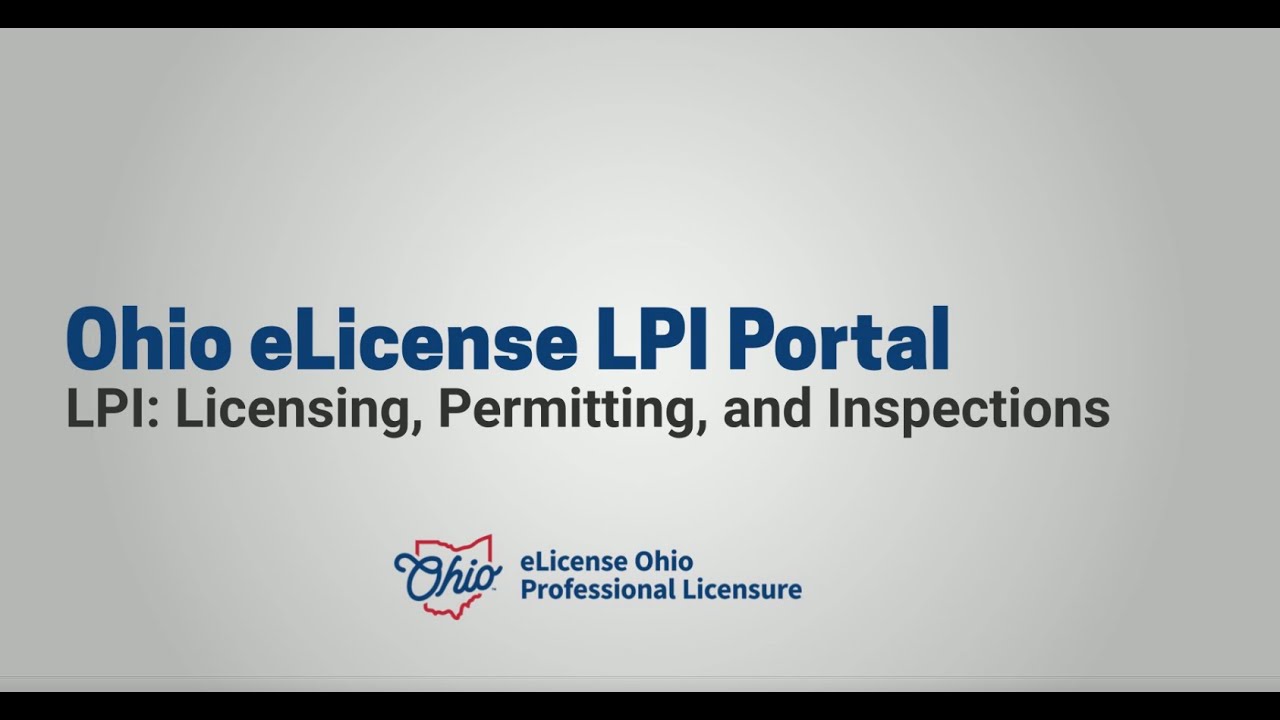 Ohio Real Estate eLicense LPI Portal Introduction - YouTube