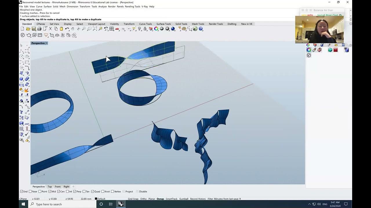 Rhino Modeling Mobius and pseudo mobius - YouTube