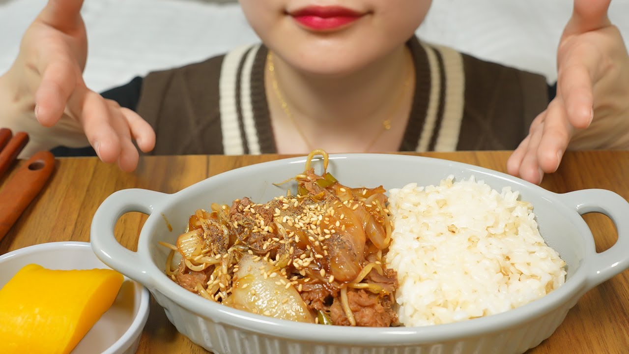 차돌숙주볶음 먹방 ASMR (Stir-Fried Beef Brisket With Bean Sprouts MUKBANG ASMR ...