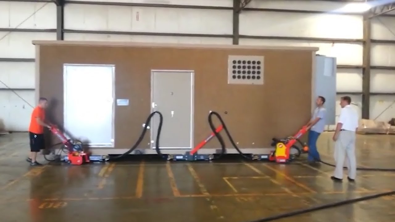 Air Caster Platform for Electronic Shelter Mover - YouTube