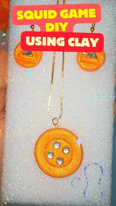 Squid game season 3 craft | Dalgona candy clay jewellery making at home #diy #squidgame #craft # ...