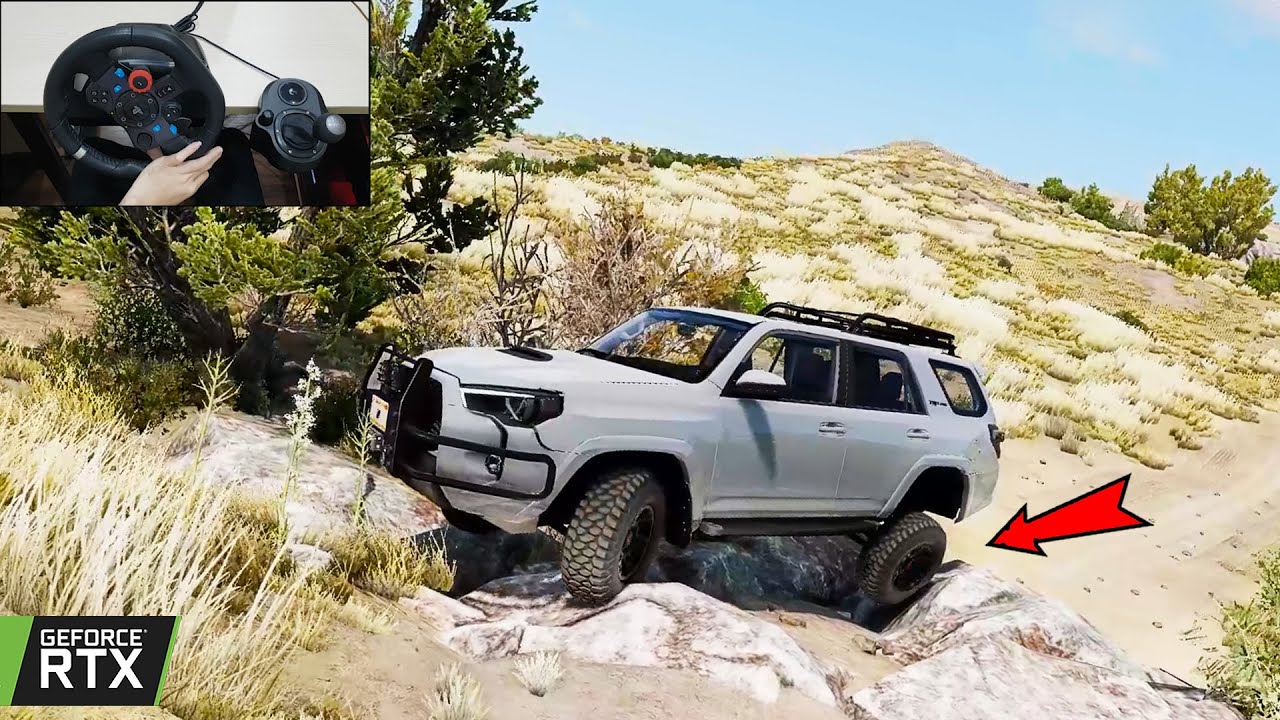 BeamNG Drive - Toyota 4Runner TRD Pro | OFFROADING | Steering wheel ...