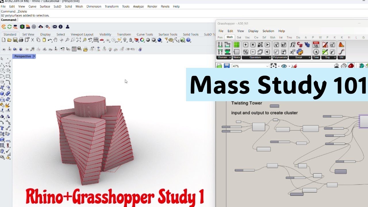 Rhino+GH Intro 1: Arch Mass Study - YouTube