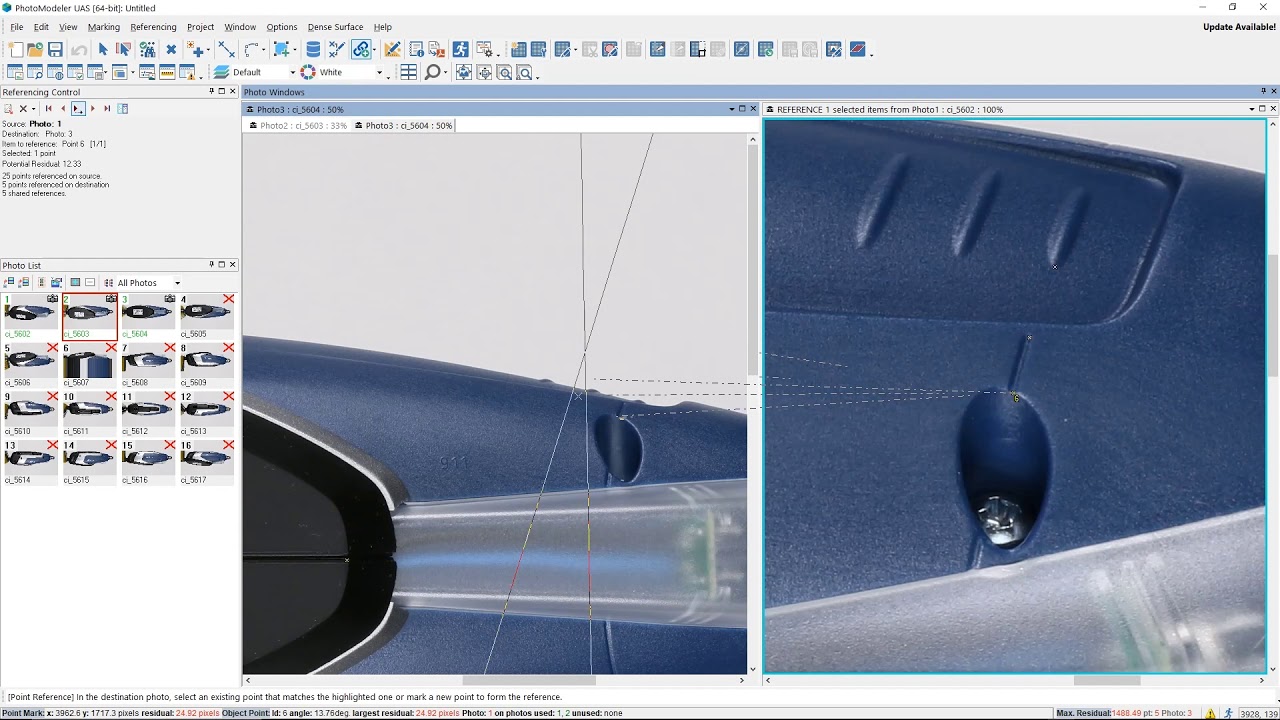 Photomodeler match cam basic - YouTube