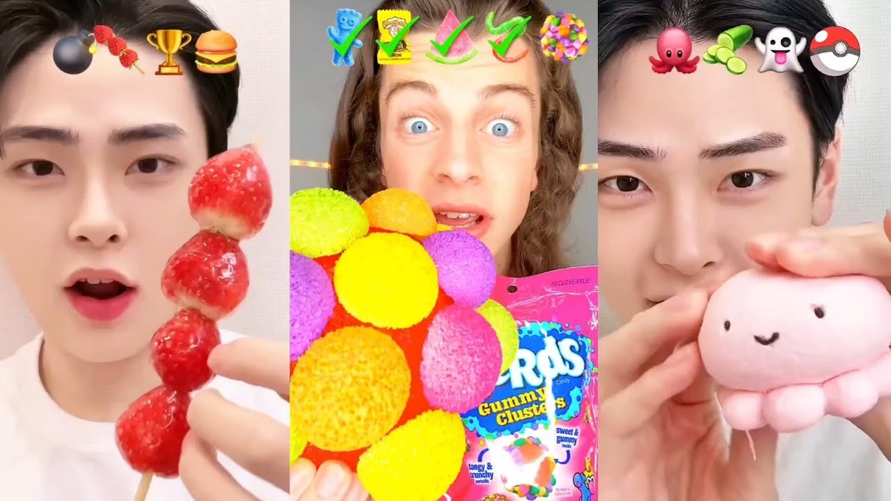 Giant Candy Mukbang ASMR | Colorful Gummy Worms & Sour Treats ...