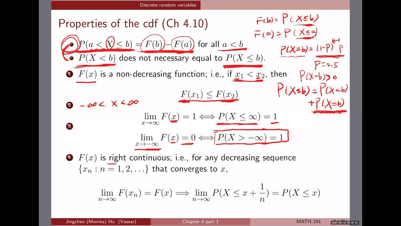 [Chapter 4] #3 Properties of cdf - YouTube