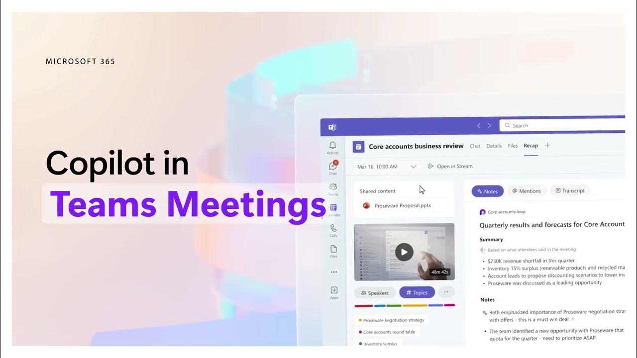 마이크로소프트 365 코파일럿 | Copilot in Teams Meetings Demo - YouTube