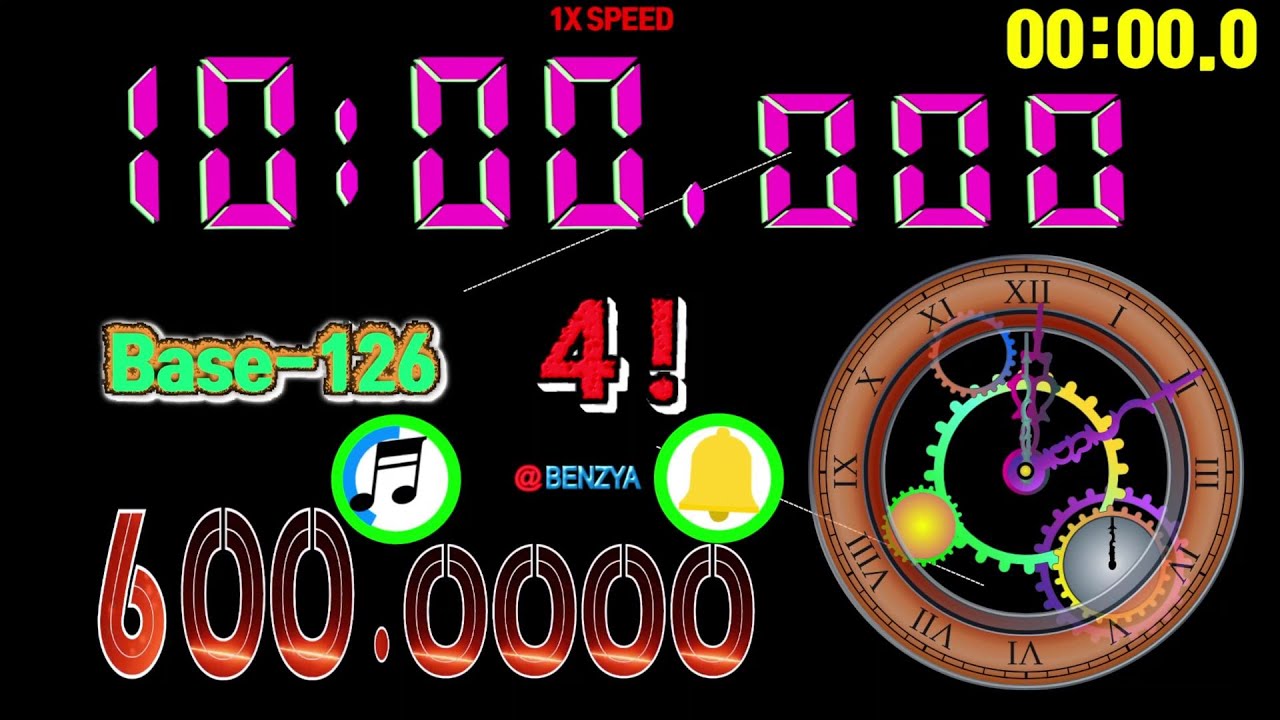 Base 126 10 minutes countdown timer alarm🔔 - YouTube
