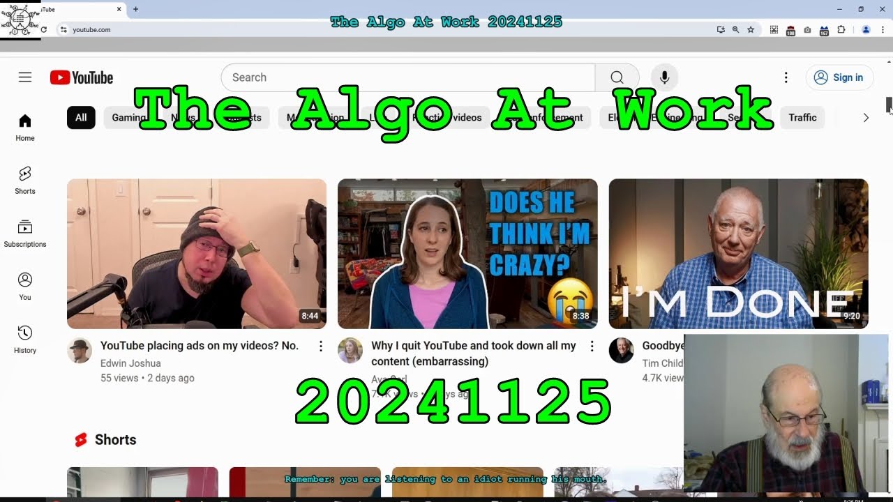 The Algo At Work 20241125 - YouTube