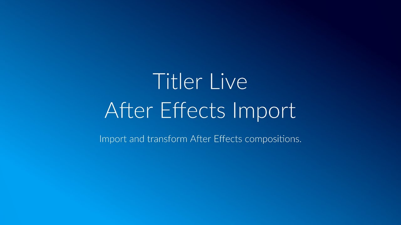 Import and Transform After Effects Compositions - YouTube
