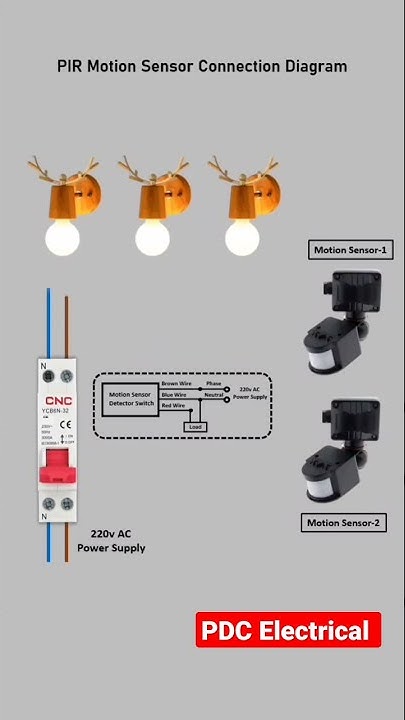 PIR motion sensor connection diagram - YouTube