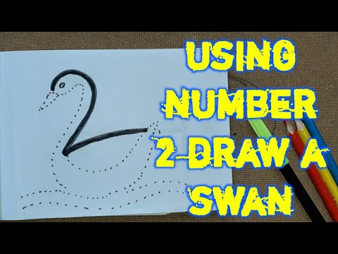 How to draw a swan/drawing with number 2/ - YouTube