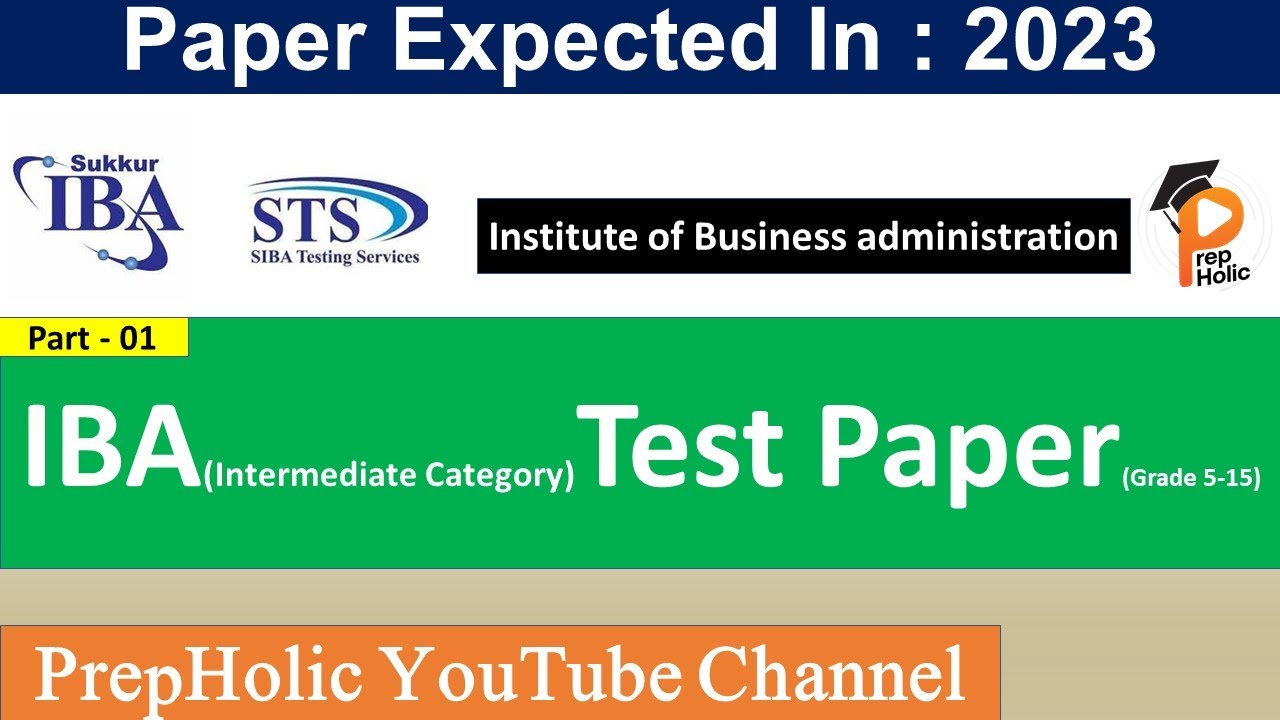 IBA Intermediate Category Solved Test Paper||IBA Past Papers||IBA ...