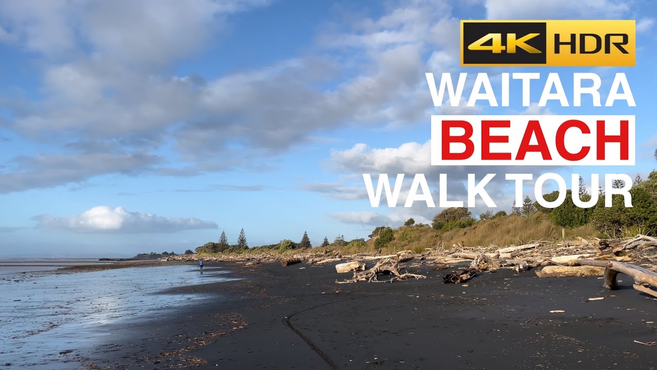 Waitara Beach Walk New Zealand 4K HDR - YouTube
