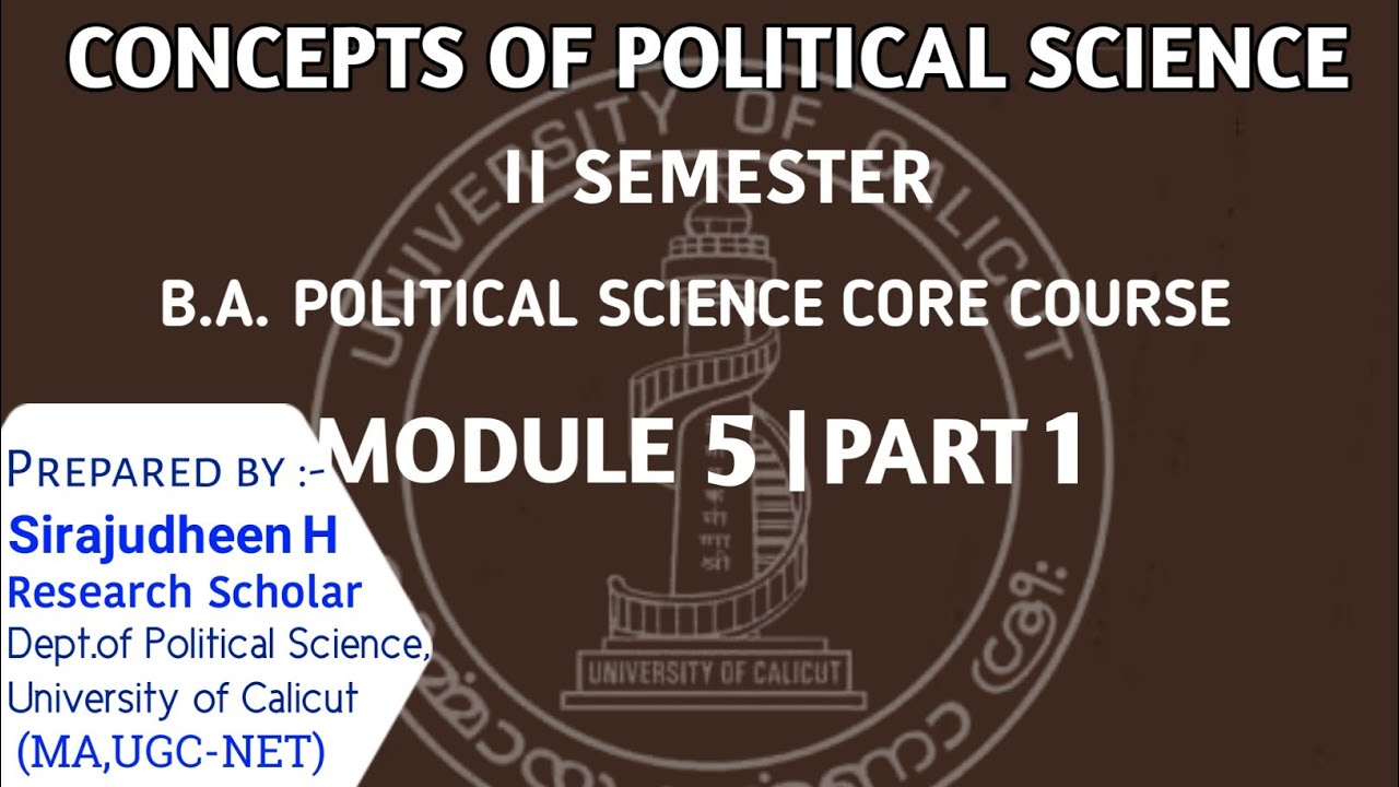 CONCEPTS OF POLITICAL SCIENCE | II Semester | B.A.POLITICAL SCIENCE ...
