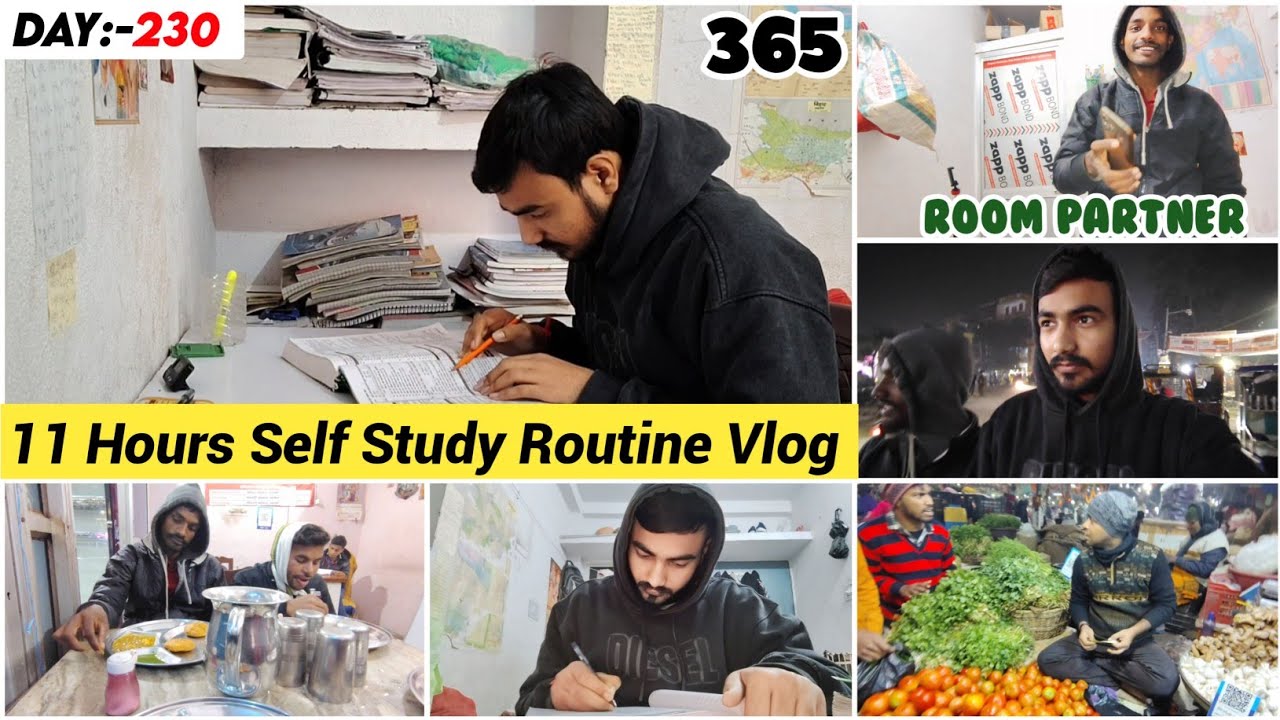 DAY-230 AAJ MERA ROOM MATE A GAYA 11 HOURS STUDY ROUTINE VLOG - YouTube