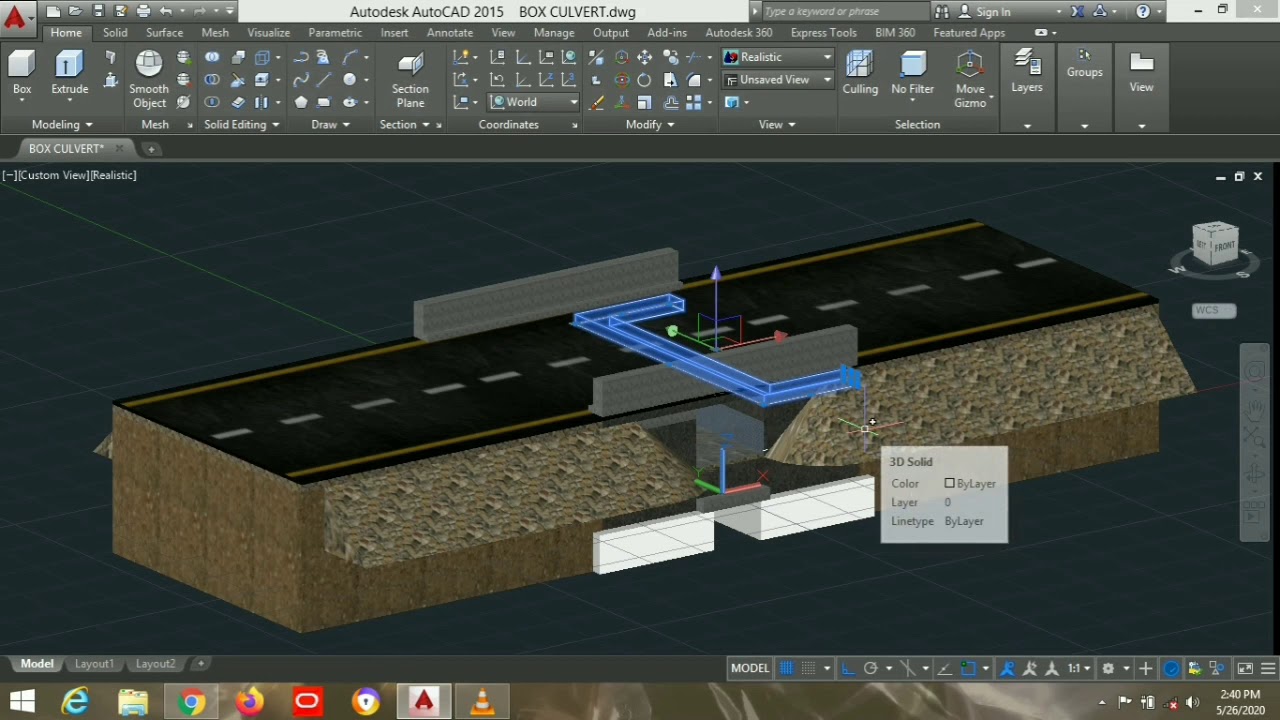 Explanation of box culvert (rectangular type wing wall) in telugu - YouTube