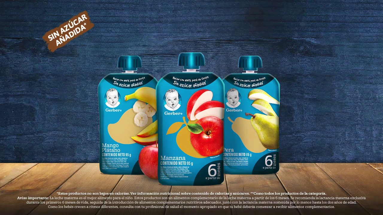 Descubre las nuevas compotas Gerber® en presentación pouch - YouTube