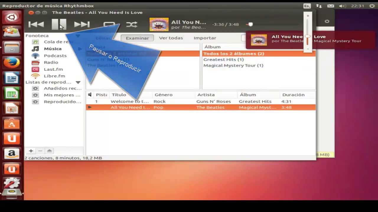 Como usar Rhythmbox en Ubuntu - YouTube