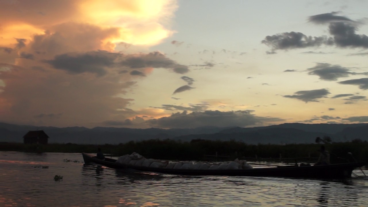 Myanmar: Beautiful Sunset over Lake Inle (Inlay) - YouTube